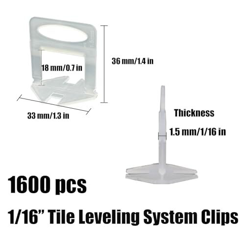 TR TOOLROCK Tile Leveling System Clips 1/16 Inch, 1600 1600pcs 1/16 ...