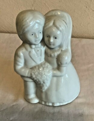 White Porcelain Wedding Couple Decorative Bell Marriage Man/Women ...