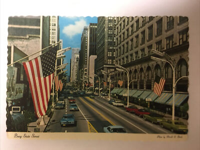 Busy State Street World’s Richest Retail Mile Chicago Illinois Vintage ...