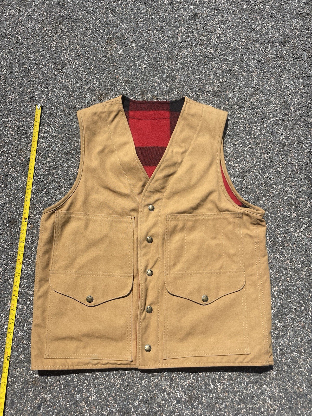 Filson Lined Cruiser Vest ~ Tin Cloth Plaid Mackinaw … - Gem