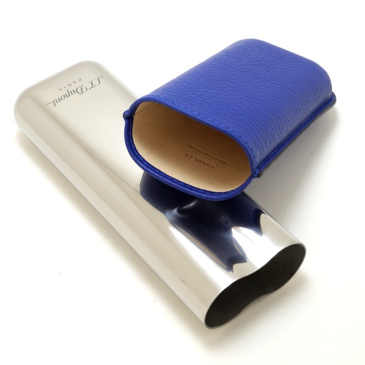 S.T.Dupont 183267 Double Cigar Case / Cigar Holder Blue & Chrome NEW | eBay