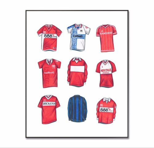 Middlesbrough Football Shirt Poster, Middlesbrough Football Poster, A4 ...