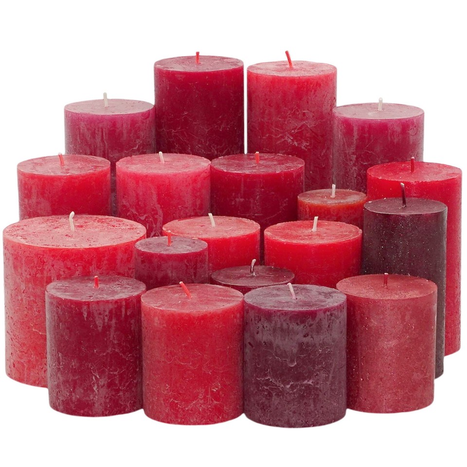 6 kg Rustic Stumpenkerzen Set Kerzen Paket Mix Rustik gemischt nach ...