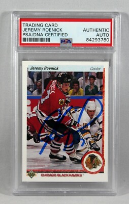 1990 UPPER DECK #63 JEREMY ROENICK SIGNED ROOKIE CARD PSA AUTO ...