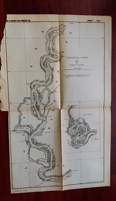 1883 Topographical Survey Mississippi Homochitto River | eBay
