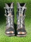 🔥Freebird Baker Boots Black Brown Stacked Heel Leather Strappy | Sz 8 ...