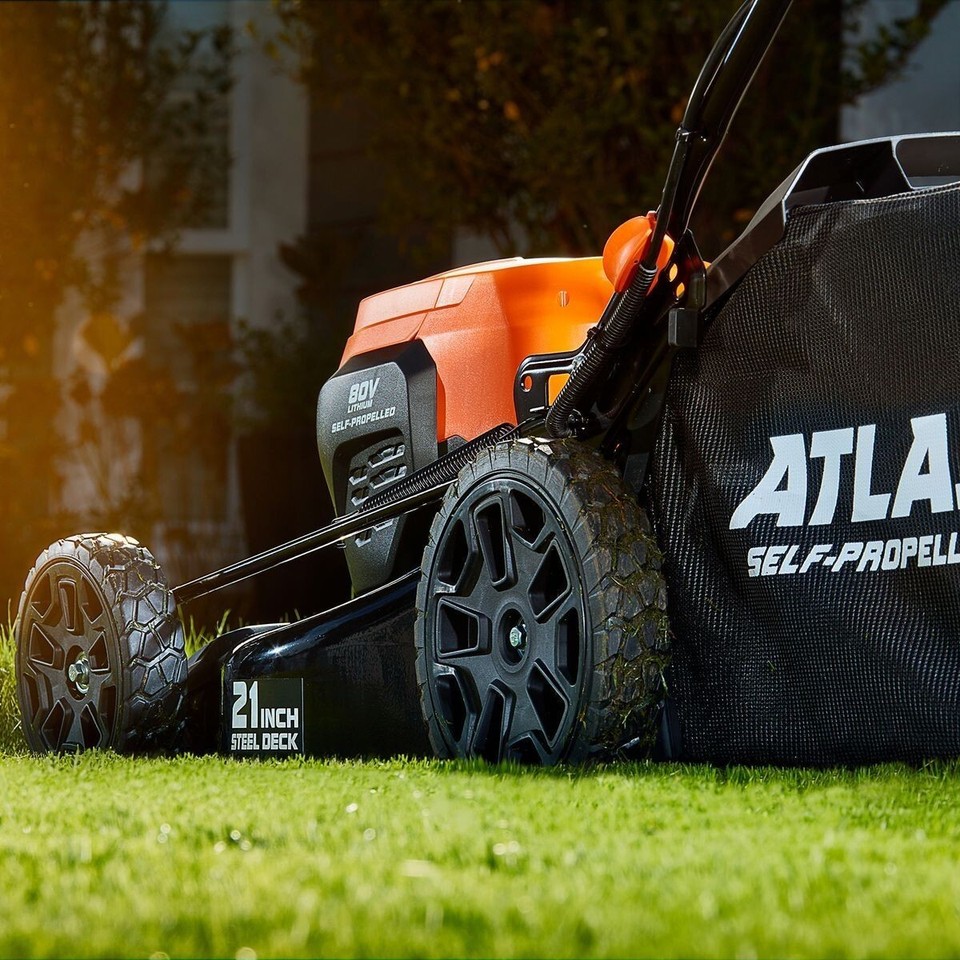 ATLAS 80V Brushless Cordless 21 In + 150 MPH/605 CFM Blower +Lithium ...