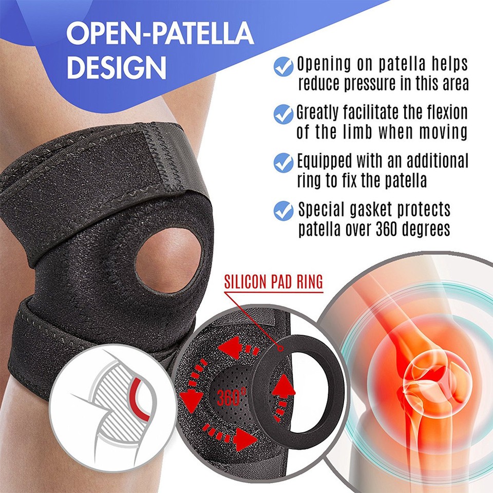 Knee Support Patella Stabilizer Strap Band Tendon Brace Pain Sports Gym ...