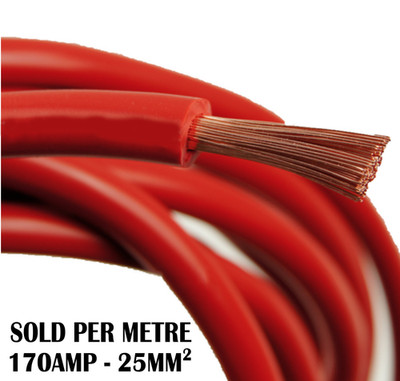170Amp Flexible Battery/Welding Cable 25mm Red PVC Insulated - Sold by ...