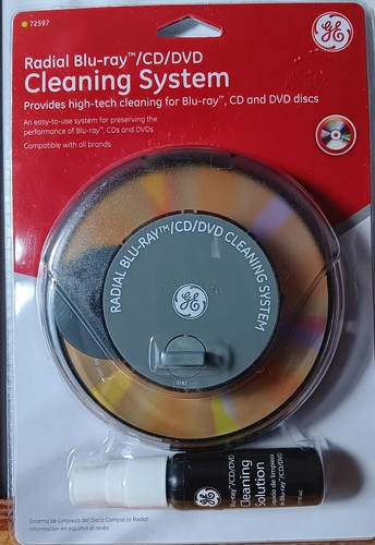 GE Radial Blu-ray/CD/DVD Disc Cleaning System Model 72597 New Sealed Package 30878725972| eBay