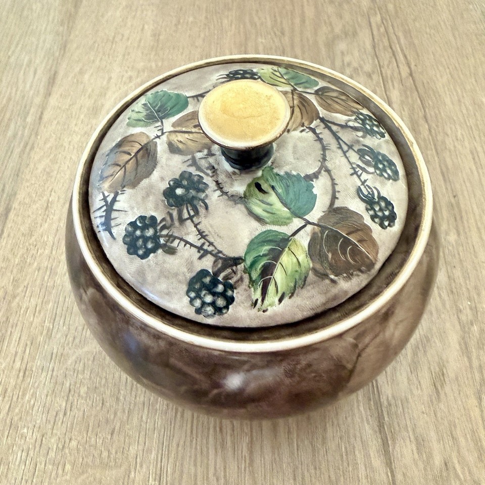 Vtg Royal Copenhagen Sung Glaze Lidded Jar Sugar Bowl Hand Painted ...