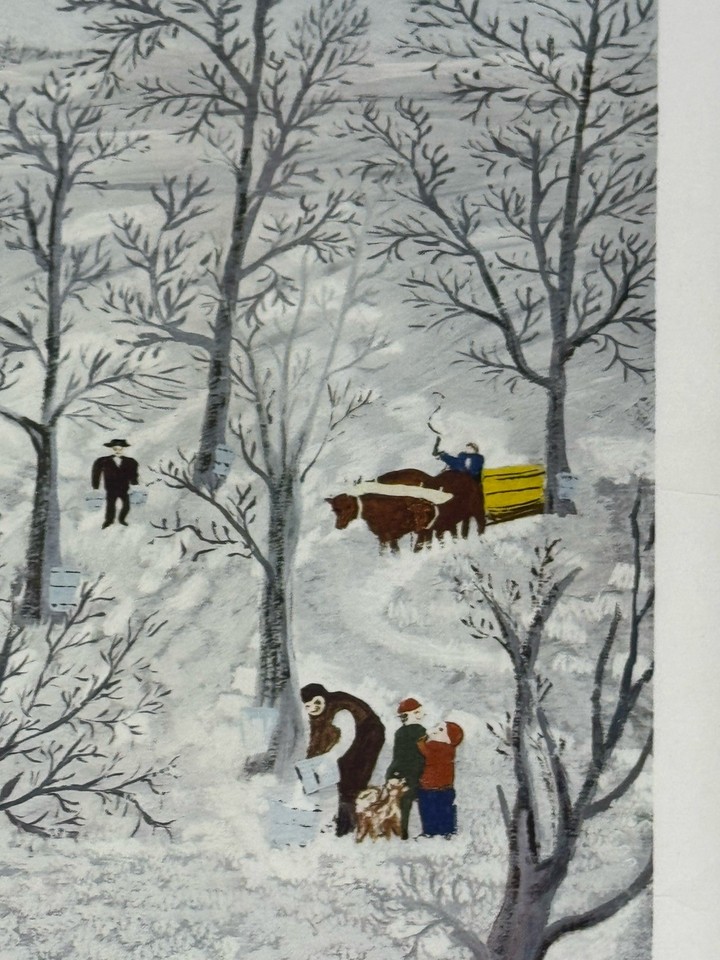 Vintage Print "Sugaring Off by Grandma Moses" Arthur Jaffe Print 23.5"x ...