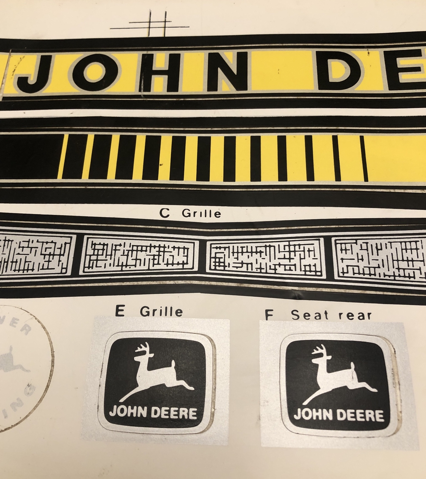 DECAL SET John Deere Toy Pedal Tractor Vintage Original | eBay
