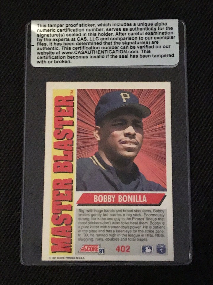BOBBY BONILLA 1991 SCORE MASTER BLASTER SIGNED AUTOGRAPHED CARD CAS ...