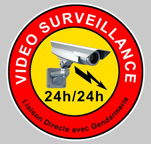 VIDEO SURVEILLANCE CAMERA PROTECTION 9cm AUTOCOLLANT STICKER-VA046 | eBay