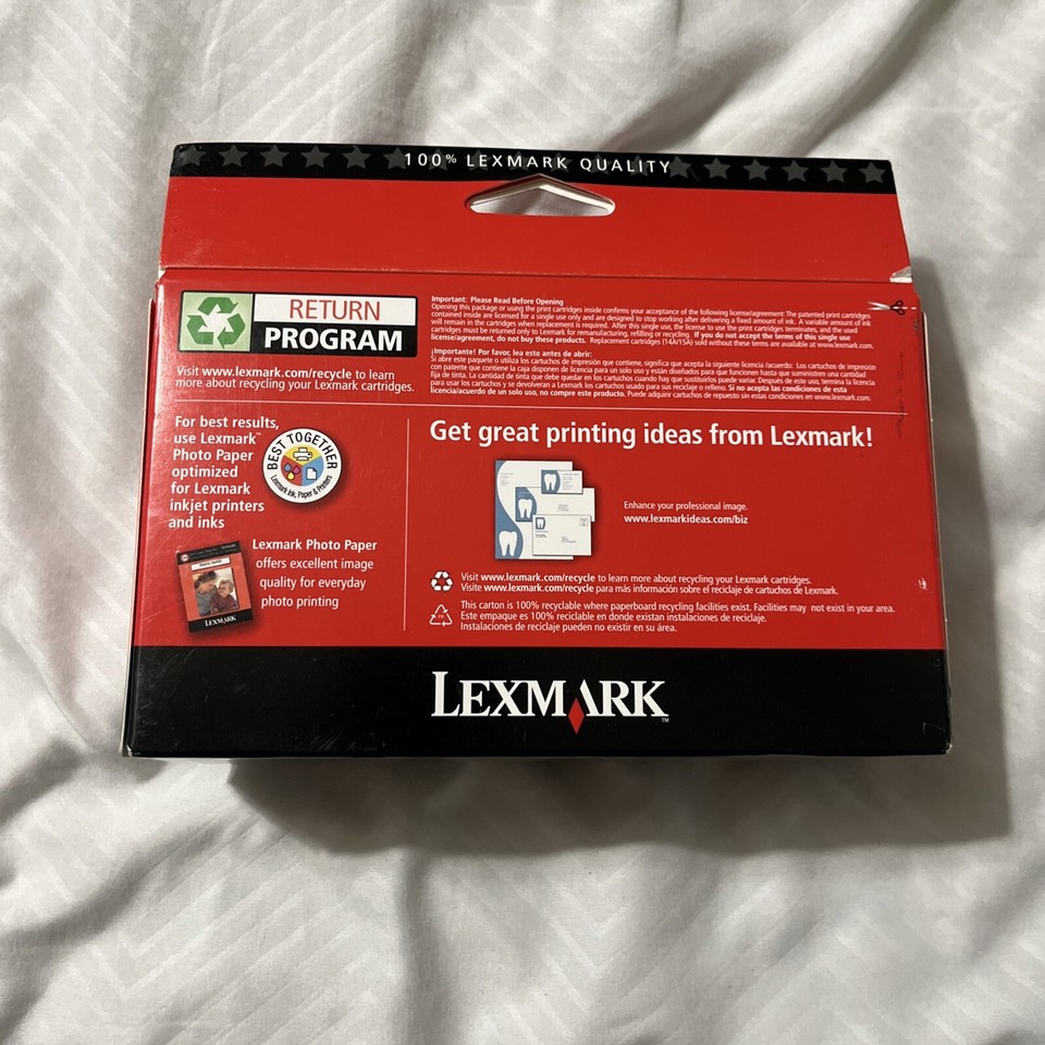 Lexmark Printer Cartridges Combo Pack of #14 Black and #15 Color | eBay