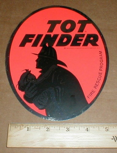 San Diego Mall Child Baby Finder Fireman Fire Fighter F.D. Window Peel ...