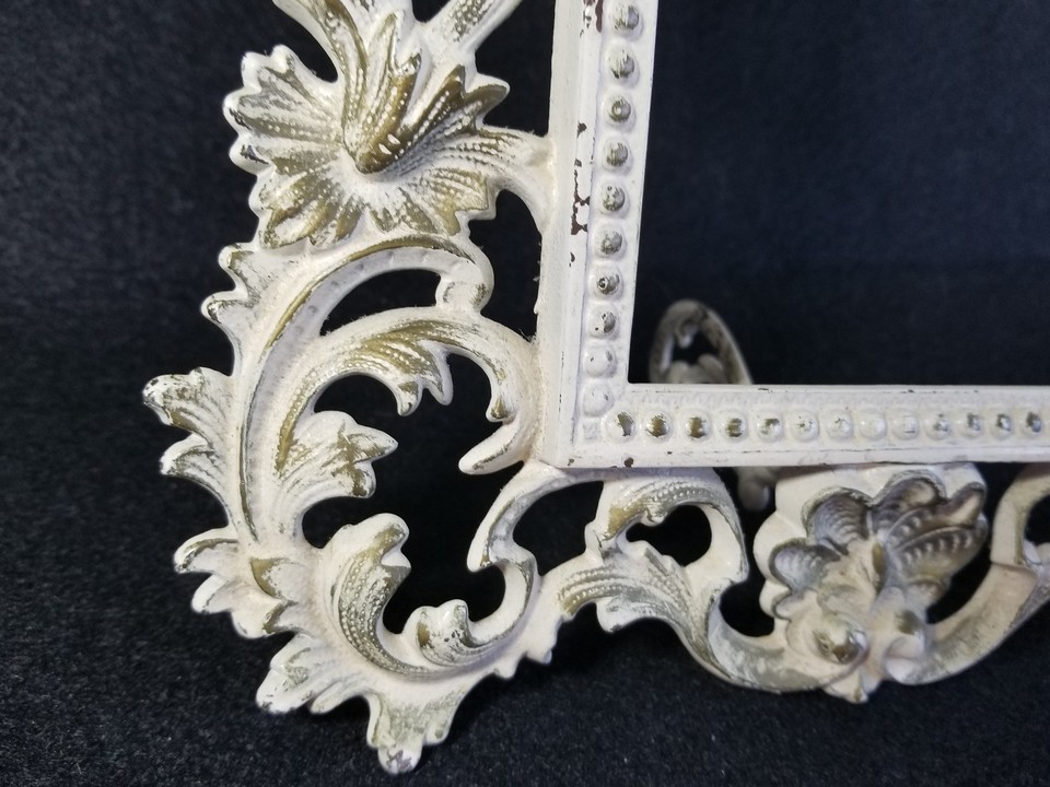 Vintage ORNATE Picture Frame Heavy Metal Shabby Chic Metal Easel | eBay