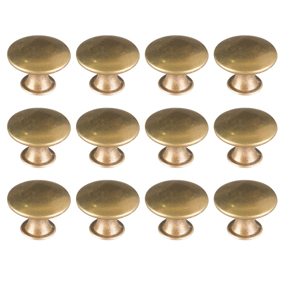 12X Antique Brass Drawer Handles Kitchen Door Knobs Small | eBay UK