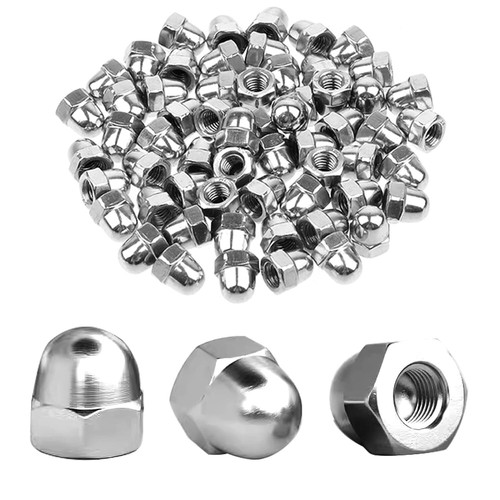 10-20x Hutmuttern DIN 1587 Edelstahl A2 V2A hohe Form Hutmutter M4 M5 ...