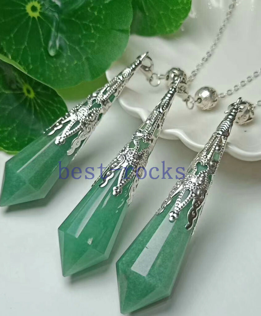 Natural Crystal Divination Pendulum,Polished Necklace,Pendant,Dowsing ...