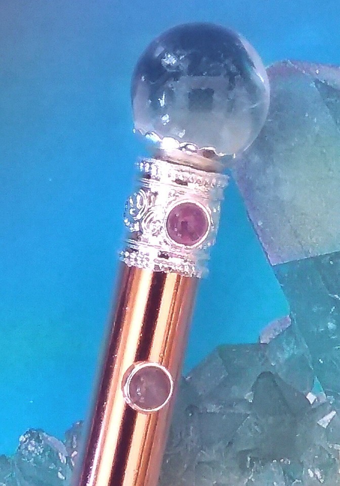 COPPER VORTEX WAND, Large Copper Wand with Chakra Crystals, COPPER ...