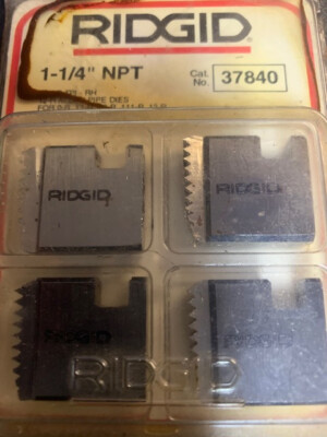 RIDGID 37840 1-1/4" 12R NPT Pipe Threading Dies | eBay