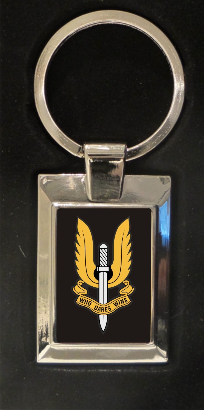 SAS crest - who dares wins! - high polished metal keyring | eBay