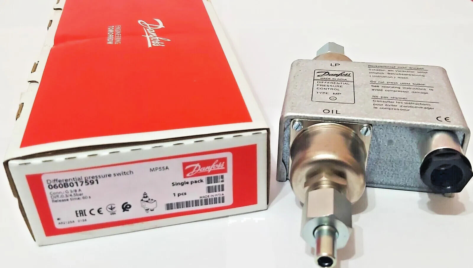 1PC- Danfoss 060B017591 Differential pressure switch, MP55A G3/8 0.3-4 ...