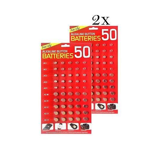 50 X ASSORTED Watch Cell Batteries AG1 AG3 AG4 AG10 AG12 AG13 for Toys ...