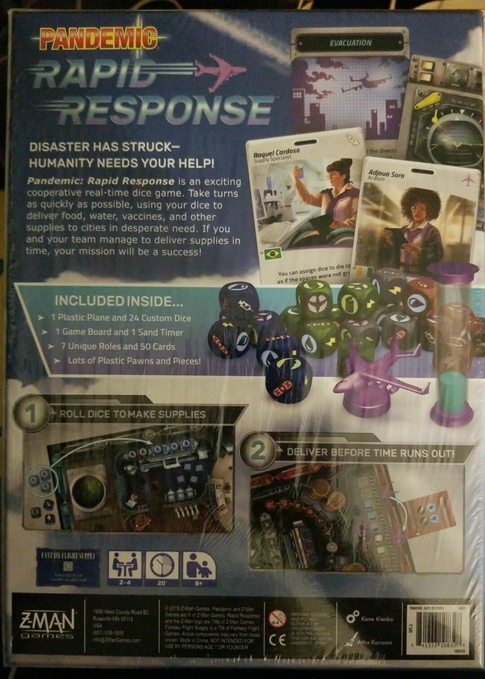 New & Sealed Pandemic Rapid Response A Real-Time Dice Game by Z-Man ...