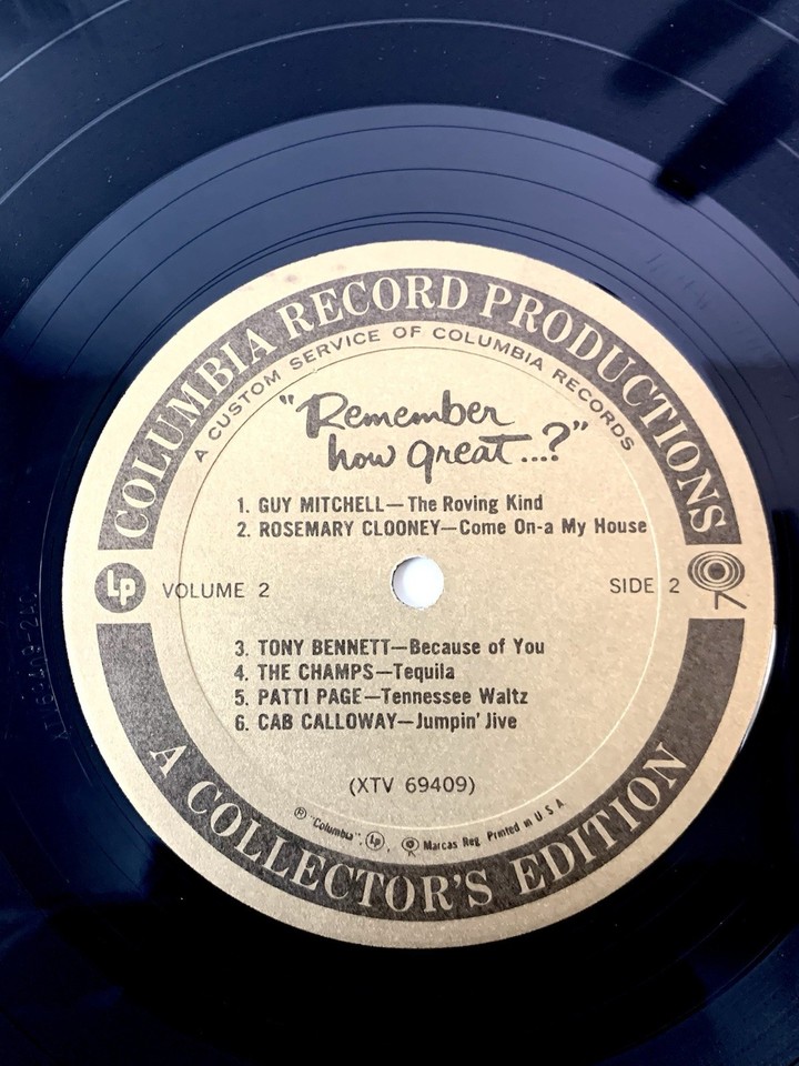 REMEMBER HOW GREAT VOLUME II,1962 COLLECTOR’S SERIES . COLUMBIA RECORDS ...
