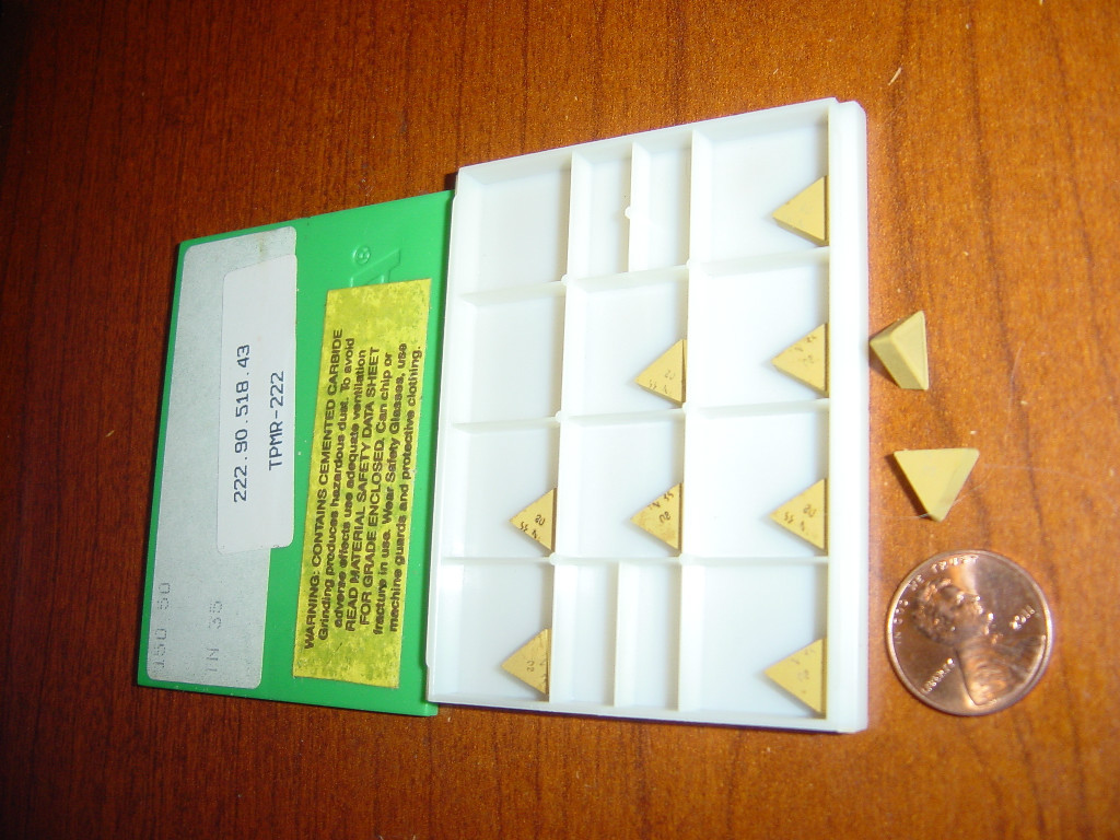 Widia carbide TPMR 222 triangle inserts CNC lathe boring machine shop ...