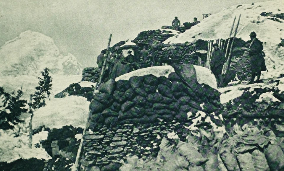 1916 WWI WW1 PRINT ITALIAN CAMPAIGN IN CARNIC ALPS ADVANCED TRENCH ...