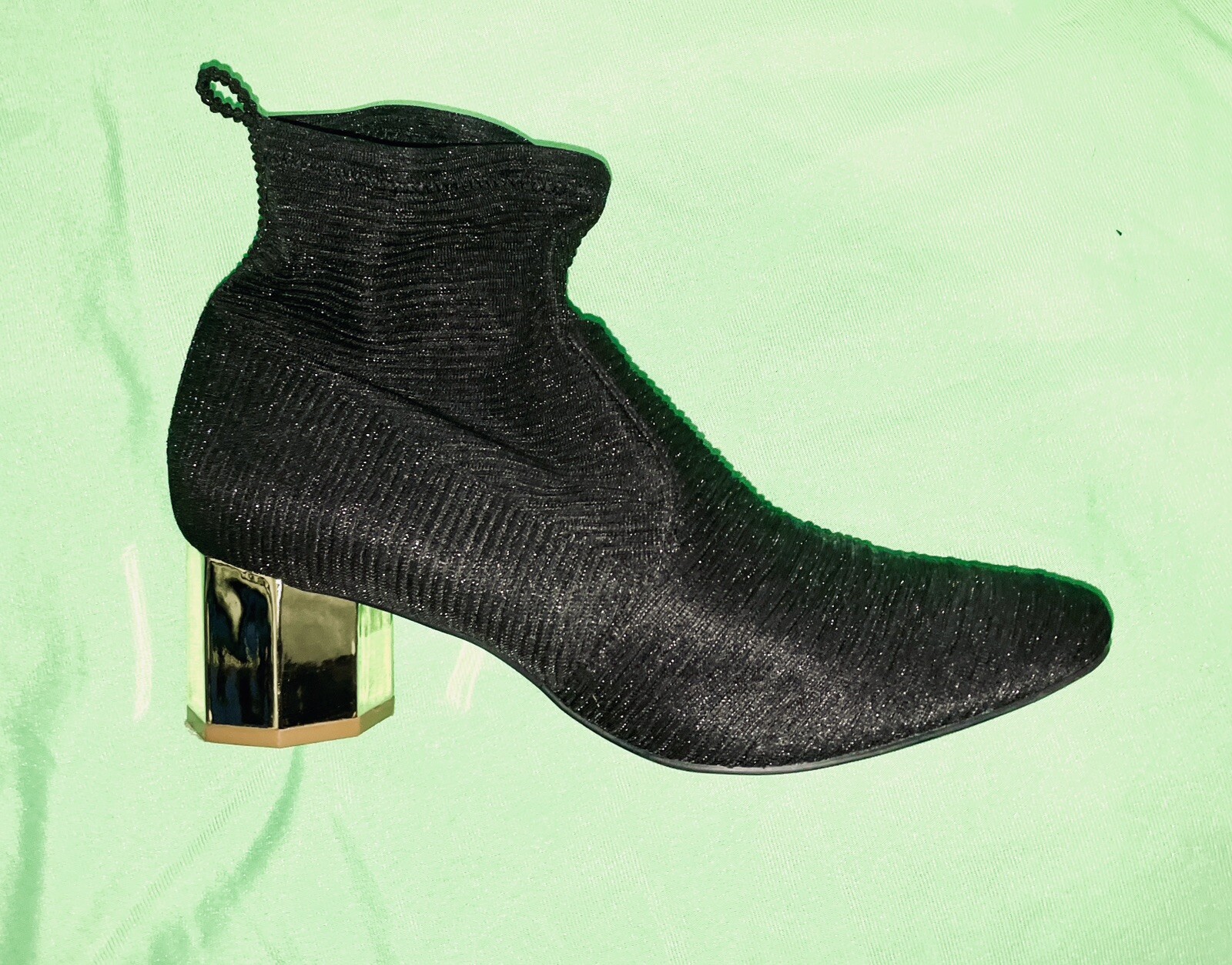 $100 KATY PERRY THE DAINA TOO GOLD METALLIC BOOTIES MIRRORED BLOCK HEEL ...