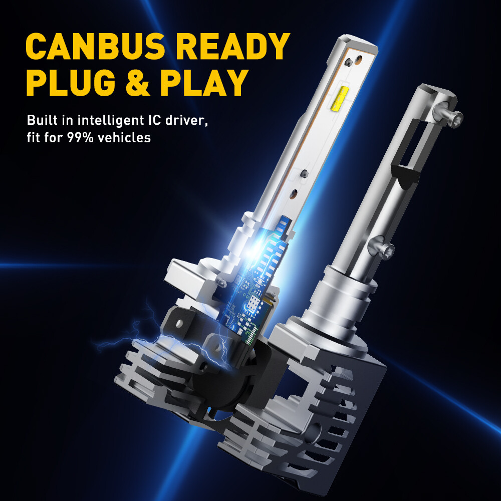 AUXITO 2PCS H1 15000LM LED Headlight 12V Light Bulbs Kit Car Lamp ...