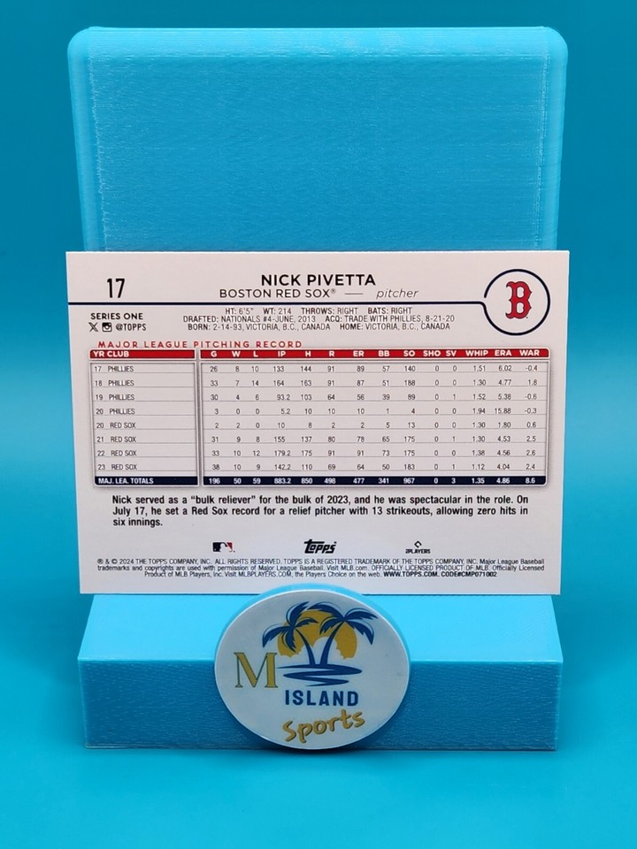 2024 Topps Series One (1) Rainbow Parallel #17 Nick Pivetta -Red Sox | eBay