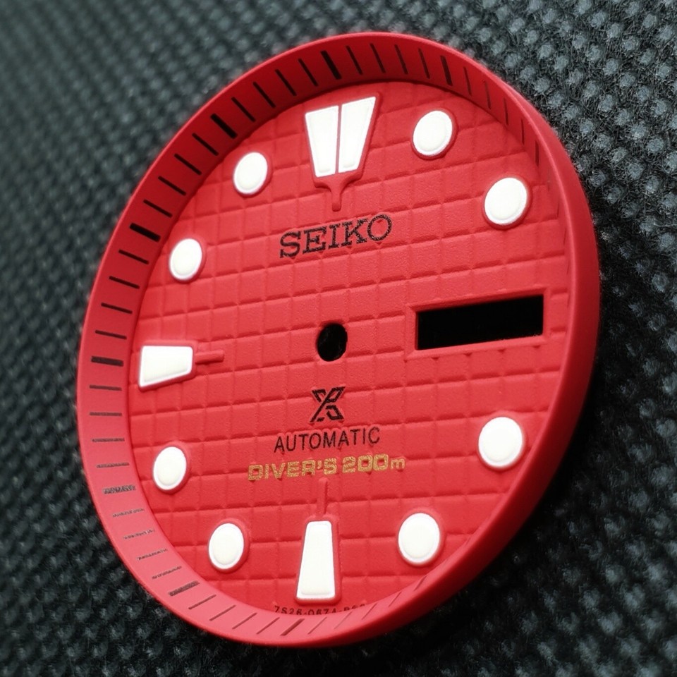 New KING TURTLE WAFFLE PROSPEX Dial Red NH36 4R36 7S26 SKX007 w ...