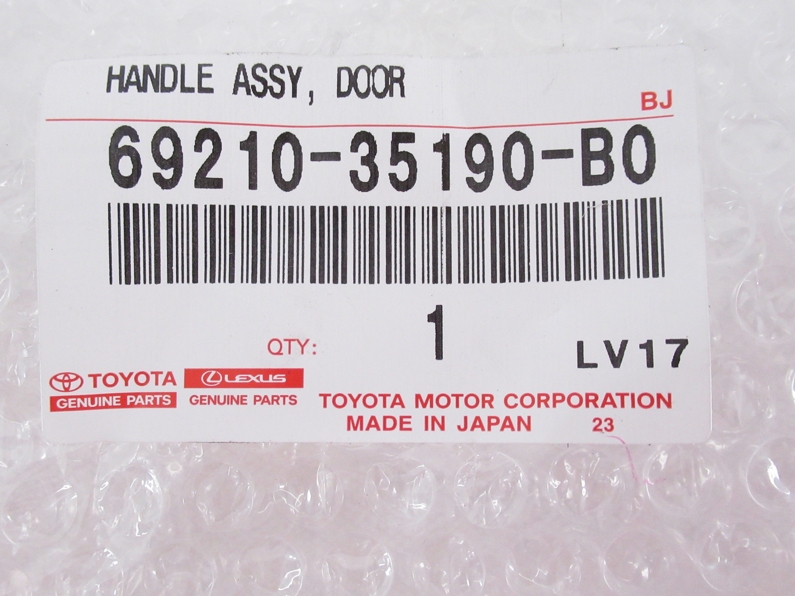 Genuine OEM Toyota 69210-35190-B0 Front Outside Handle Assy 2010-2019 ...