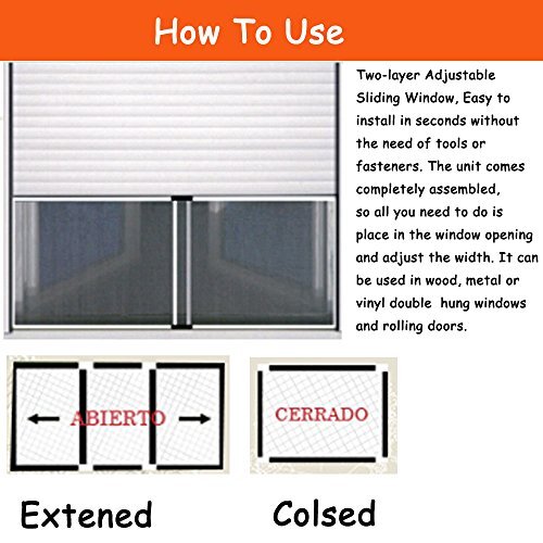 Adjustable Sliding Window Screen, 2 Ways Aluminum Frame Expandable ...