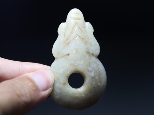 Ancient Hongshan Culture Old Hetian Jade Stone Yu Bi Pei Amulet Pendant ...
