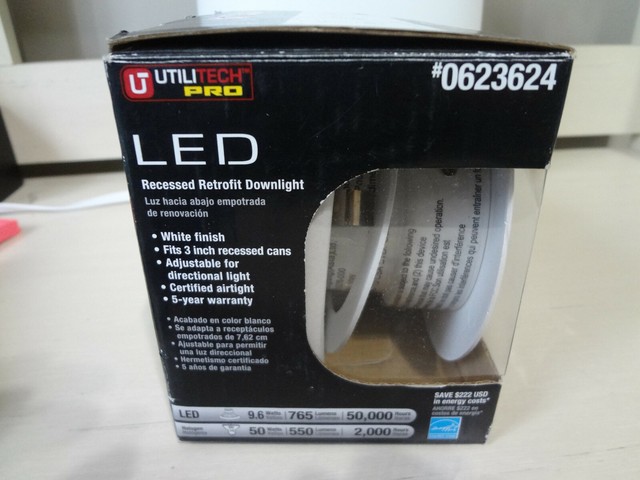 1 Utilitech Pro 50-watt White Dimmable LED Recessed Retrofit Downlight ...