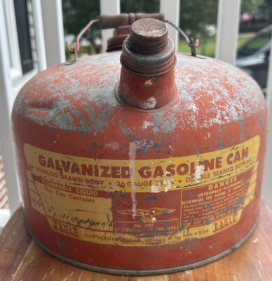 Vintage Metal Eagle (No. 502) 2 1/4 Gallon Gasoline Galvanized Gas Can ...