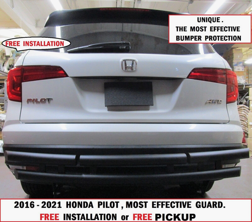 FOR: 2016-2022 HONDA PILOT, PASSPORT, BLACK REAR BUMPER GUARD PROTECTOR ...