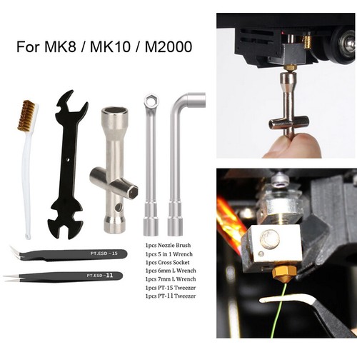 For MK8/MK10/M2000 3D Printer Tools Set Cross Wrench Socket M2/M2.5/M3 ...