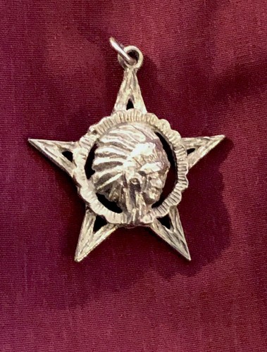 Native Americam Chief Headdress Head Silver Pendant Tribal Navajo Brave ...