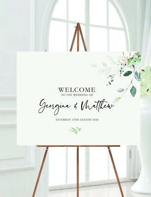 Printed/Digital Botanical landscape Wedding Welcome Sign 'Georgina' (no ...