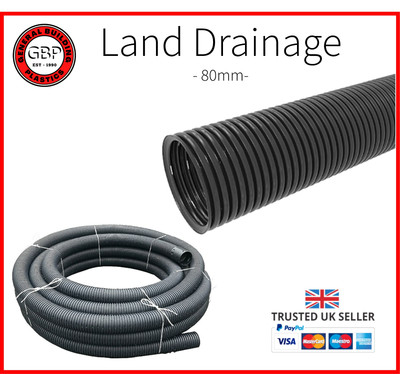 80mm 25m/50m/100m Land Drain Perforated Pipe Drainage **Cheap Fast ...