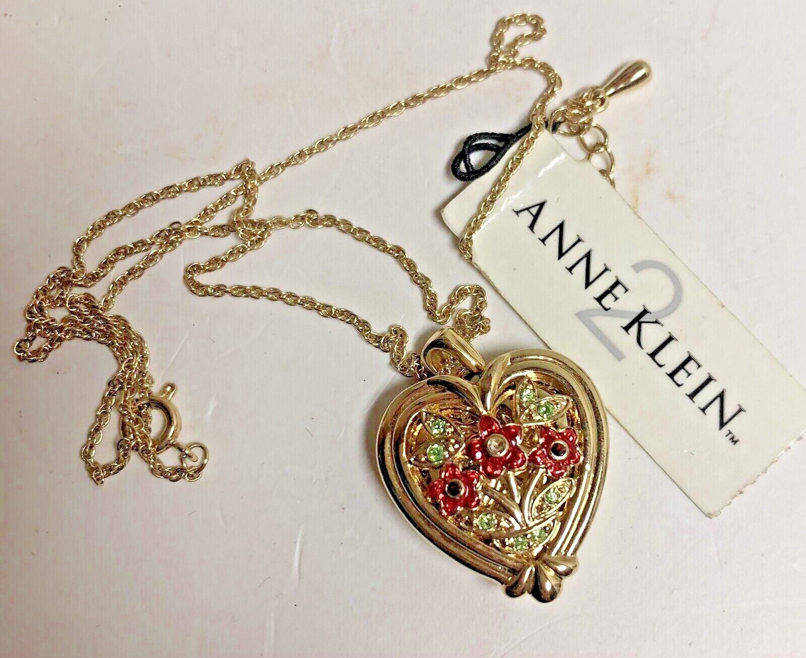 ANNE KLEIN Heart Locket Necklace - nwt | eBay
