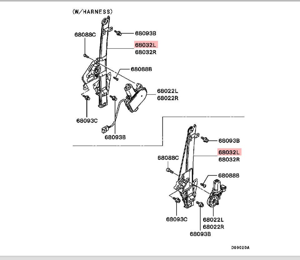 WINDOW REGULATOR AND MOTOR REAR LEFT MITSUBISHI PAJERO SHOGUN V78W MK3 ...